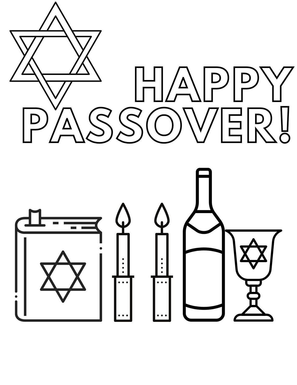 Passover Coloring Pages Passover Printables Jewish Coloring - Etsy
