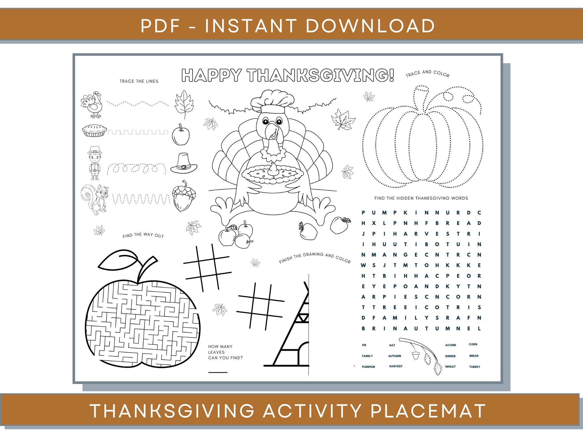 Thanksgiving Placemat, Thanksgiving Coloring Pages, Thanksgiving ...