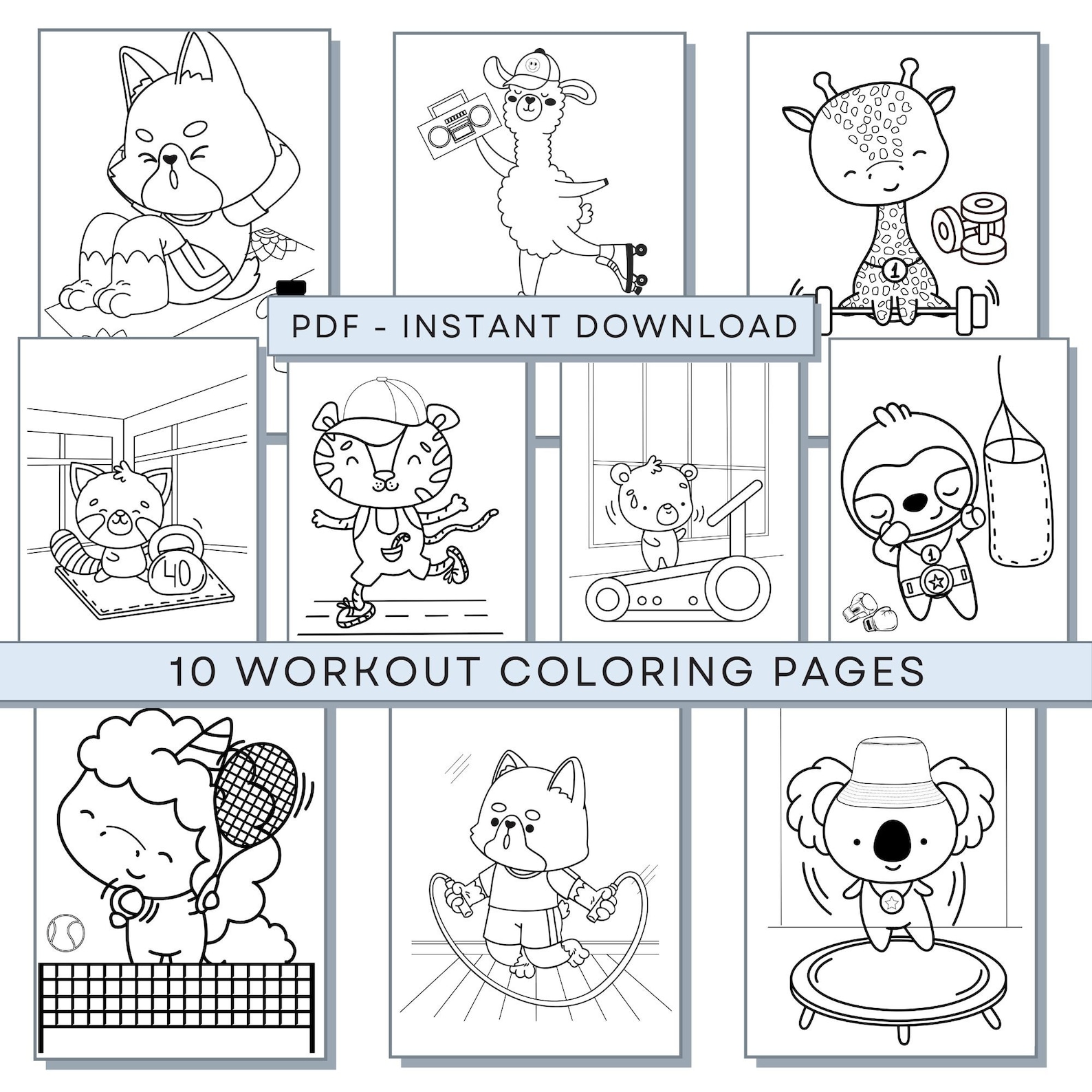 Workout Coloring Pages, Exercise Coloring Pages, Gym Coloring Pages ...