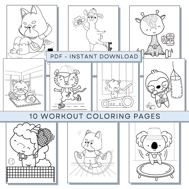 Workout Coloring Pages, Exercise Coloring Pages, Gym Coloring Pages ...