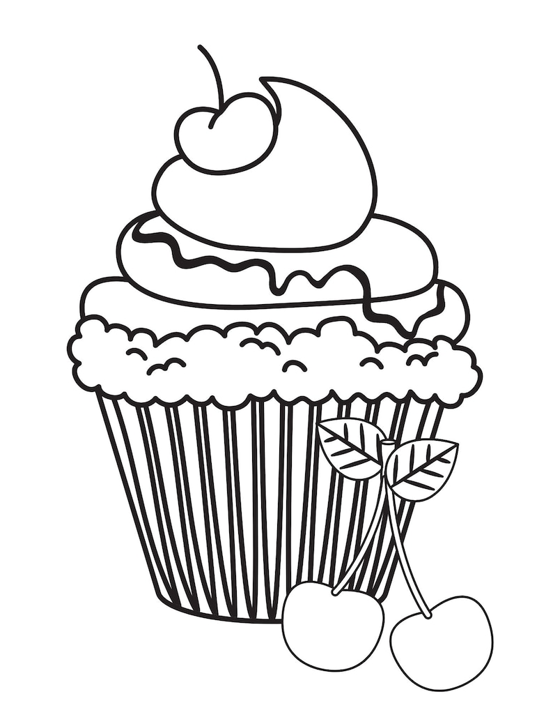 Sweets Coloring Pages for Kids, Sweets Printable, Coloring Pages of Ice ...