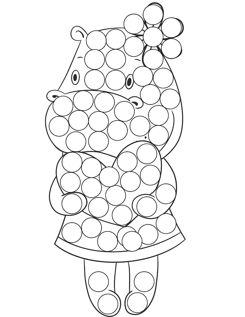 Animals Dot Marker Coloring Pages, Animals Dot Marker Printables ...