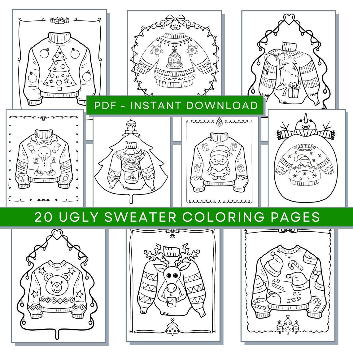 Ugly Sweater Coloring Pictures, Christmas Coloring Pages, Christmas ...