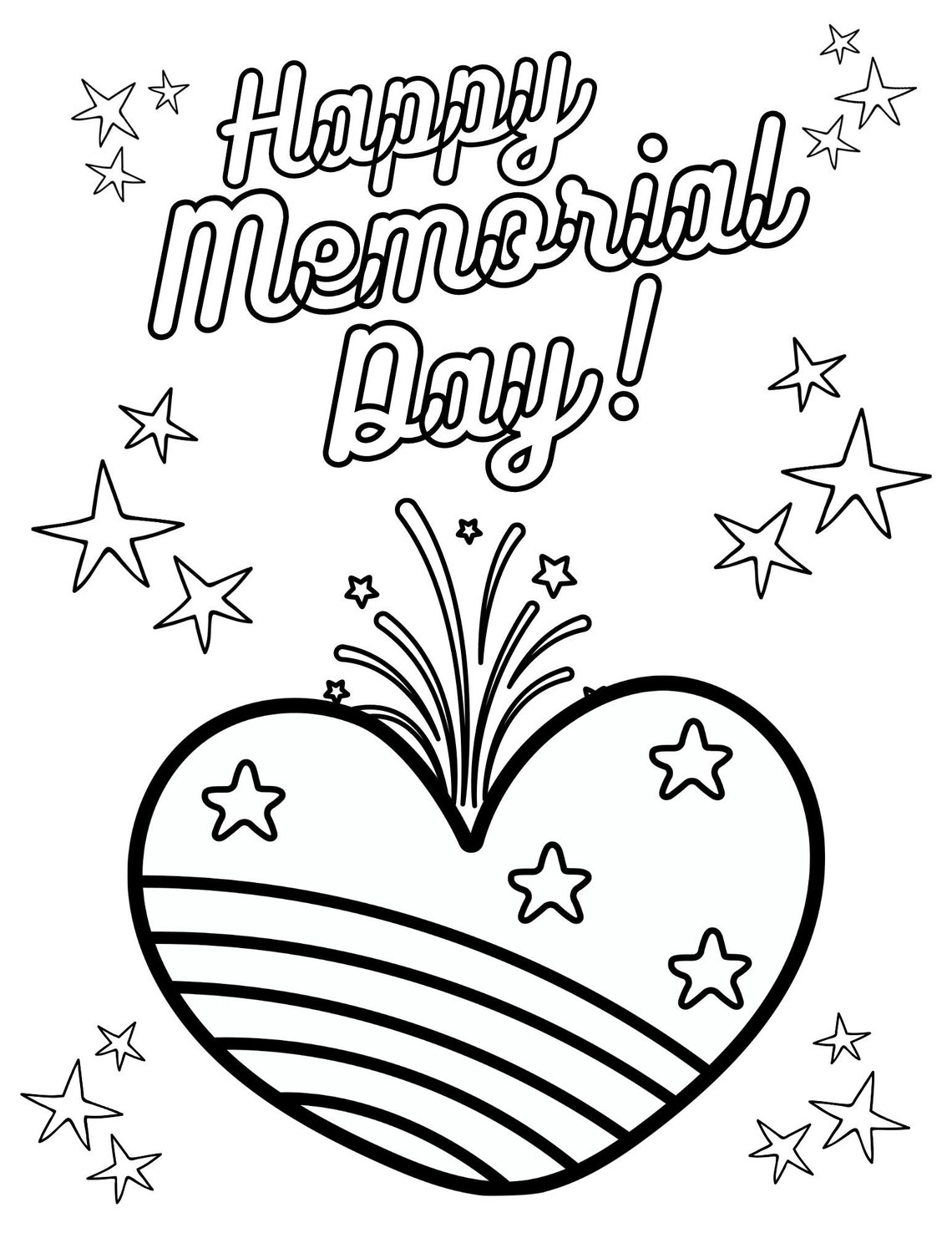 Memorial Day Coloring Page, Memorial Day Printables, Memorial Day ...