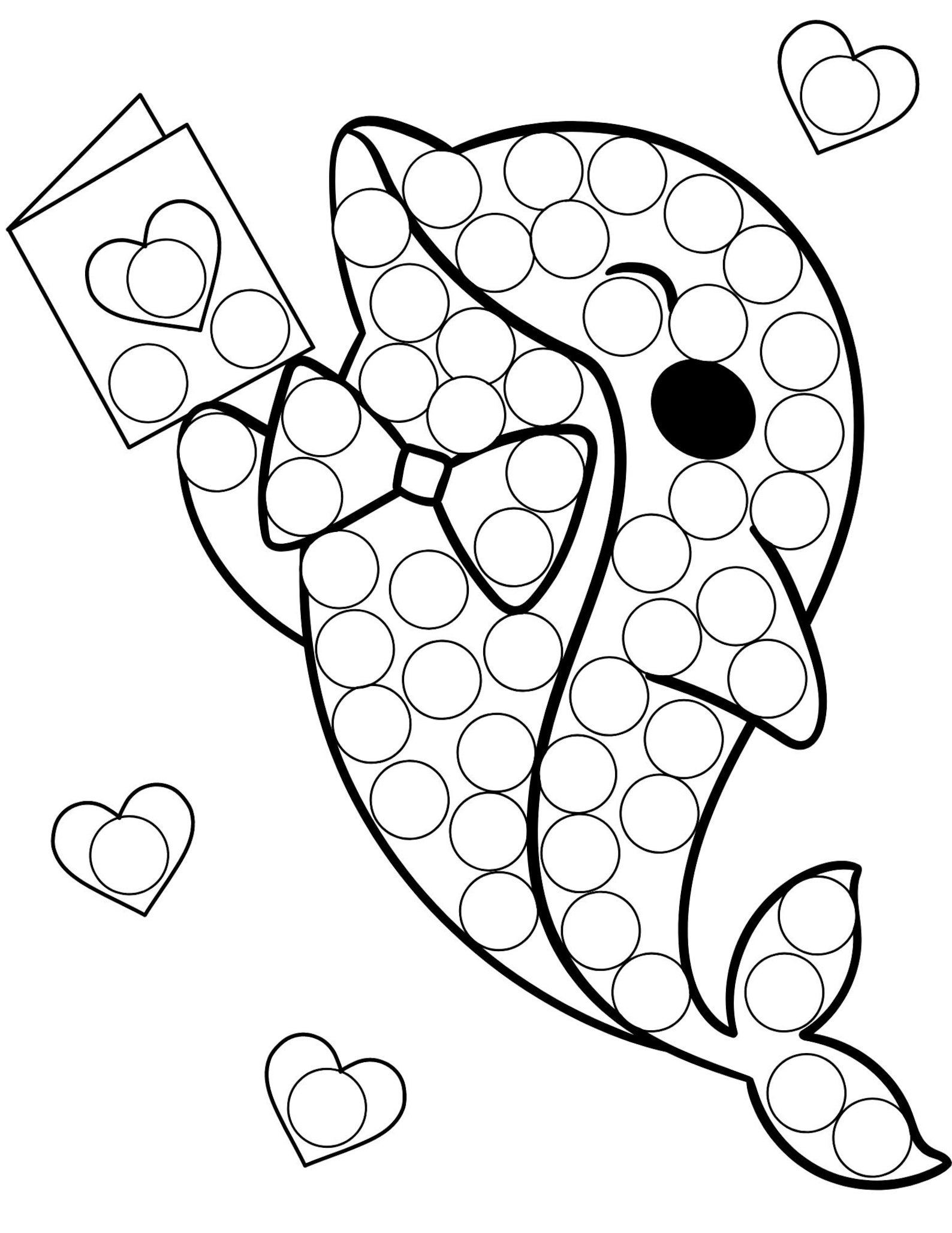 Valentine's Day Dot Marker Coloring Pages, Do a Dot Valentines Painting ...