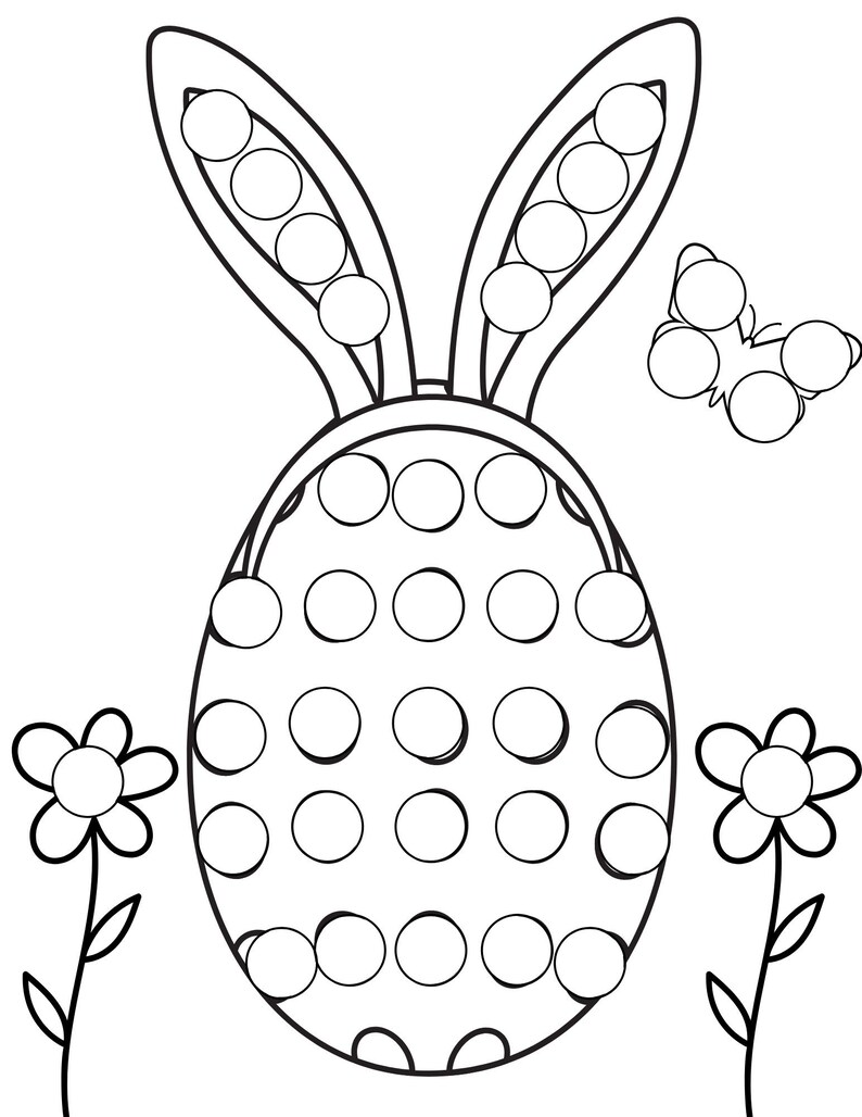 Easter Dot Marker Coloring Pages, Do a Dot Easter Painting, Easter PDF ...