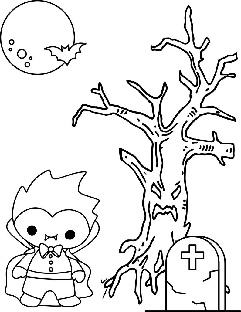 Halloween Coloring Pages, Halloween PDF, Halloween Printables, Scary ...