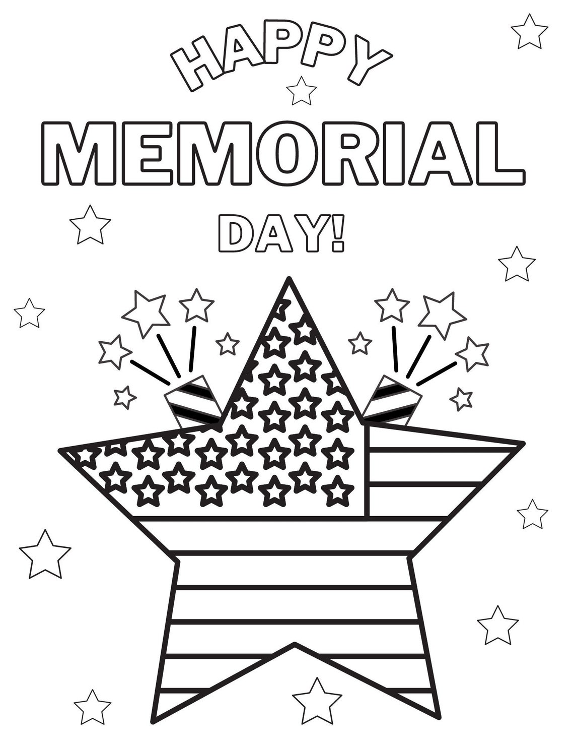 Memorial Day Coloring Page, Memorial Day Printables, Memorial Day ...