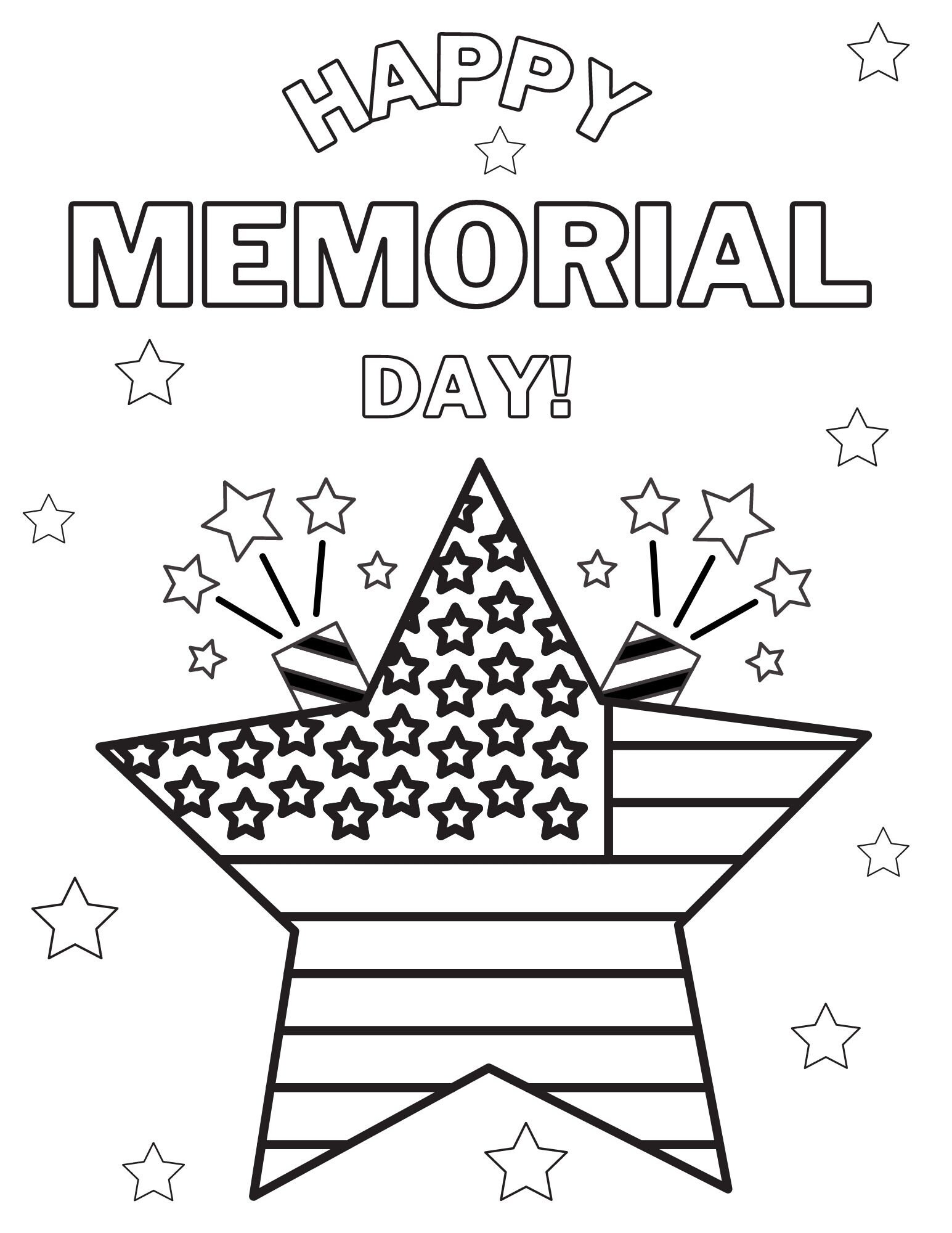 Memorial Day Coloring Page, Memorial Day Printables, Memorial Day ...