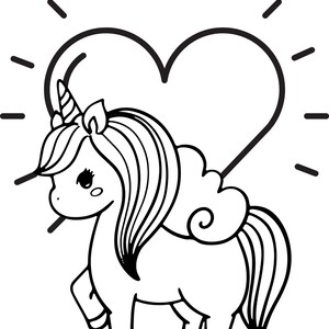 Unicorn Valentine's Day Coloring Pages, Valentines Printables ...
