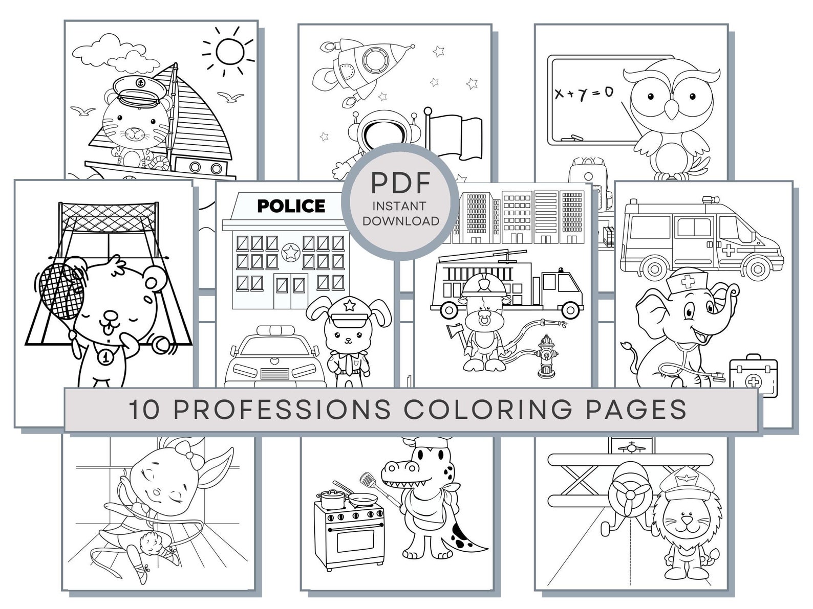Professions Coloring Pages, Jobs Coloring Pages, Habbits Coloring Pages ...