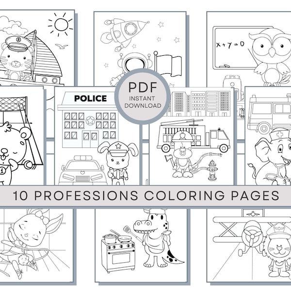 Careers Coloring Pages - Etsy