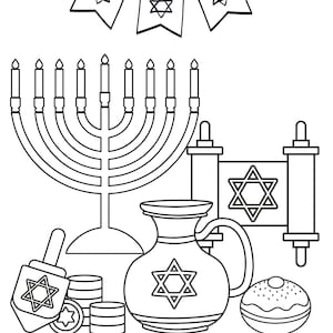 Jewish Holiday Coloring Pages, Purim Coloring Pages, Hanukah Coloring ...