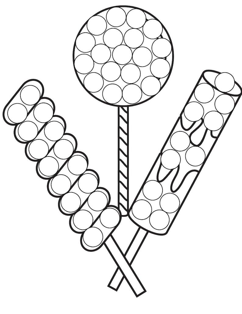 Dot Marker Candy Coloring Pages, Do a Dot Candy Coloring, Printable ...