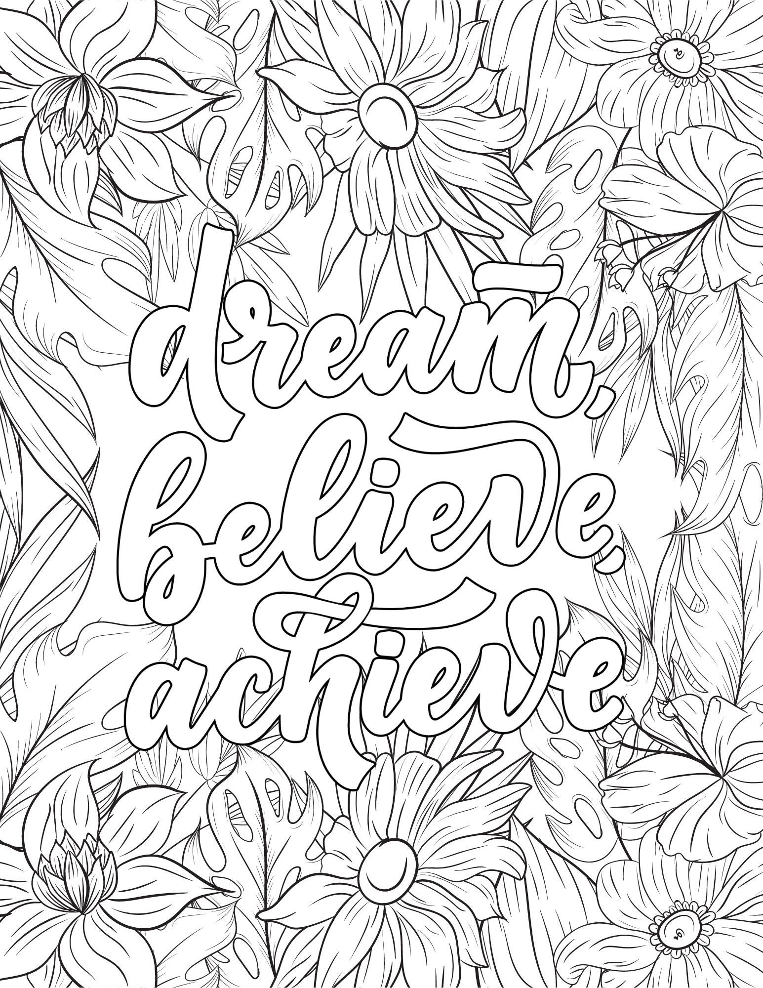 Inspirational Quotes Coloring Pages, Inspirational Quotes PDF ...
