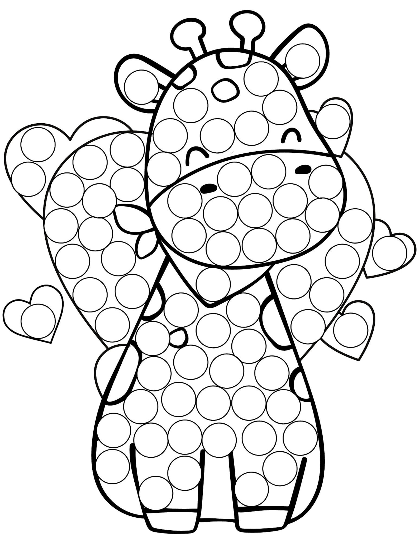 Valentine's Day Dot Marker Coloring Pages, Do a Dot Valentines Painting ...