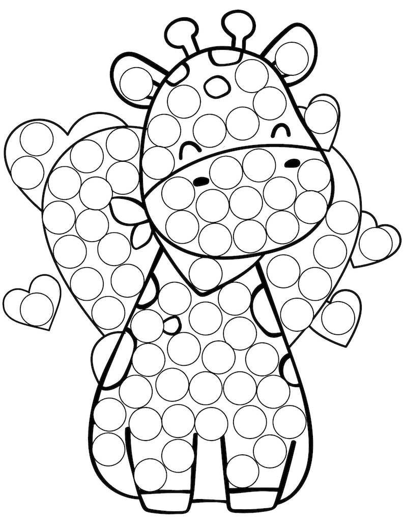 Valentine's Day Dot Marker Coloring Pages, Do a Dot Valentines Painting ...