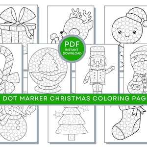 Christmas Dot Marker Coloring Pages, Do a Dot Christmas Painting ...