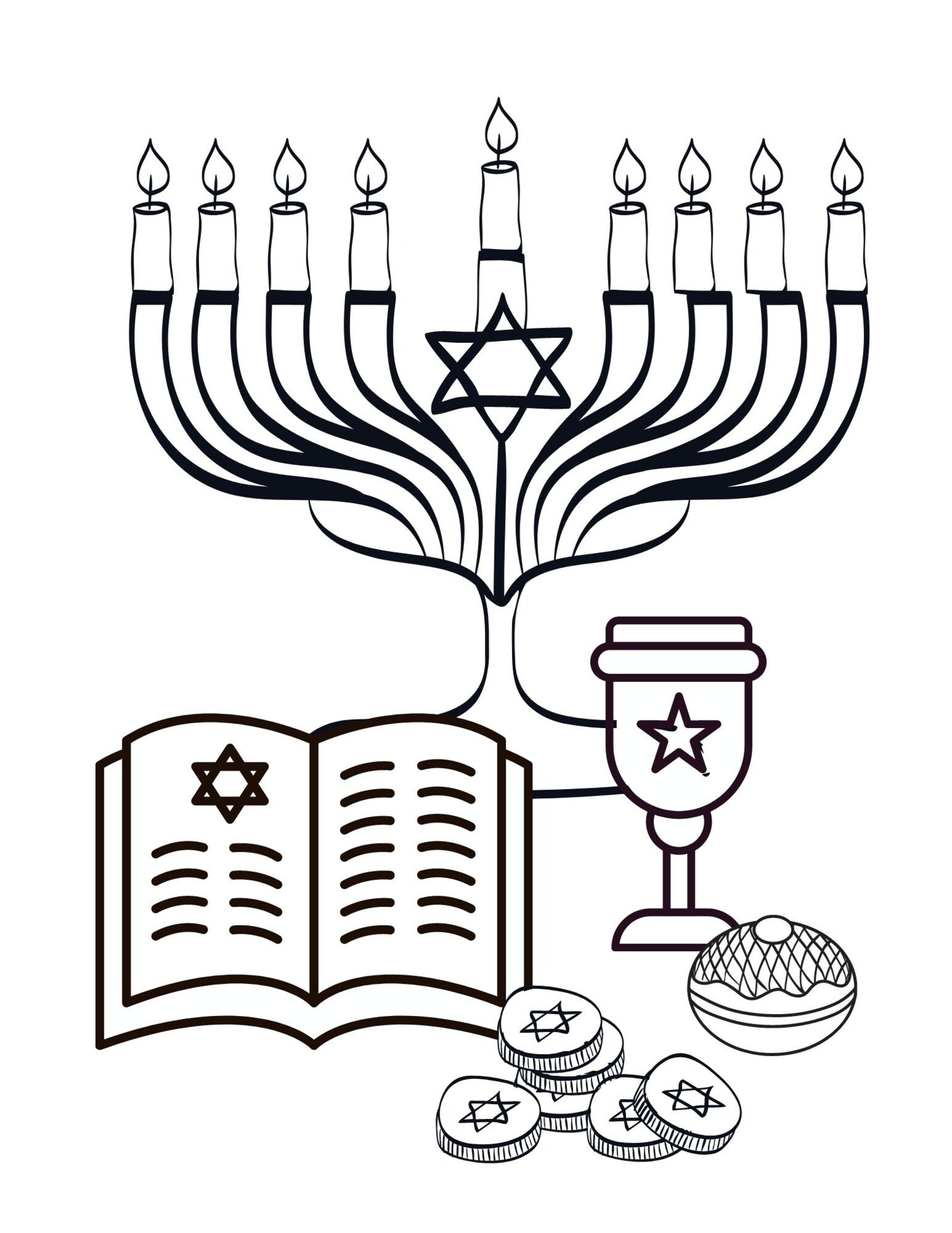 Hanukkah Coloring Pages, Hanukkah Printable, Jewish Coloring Pages ...