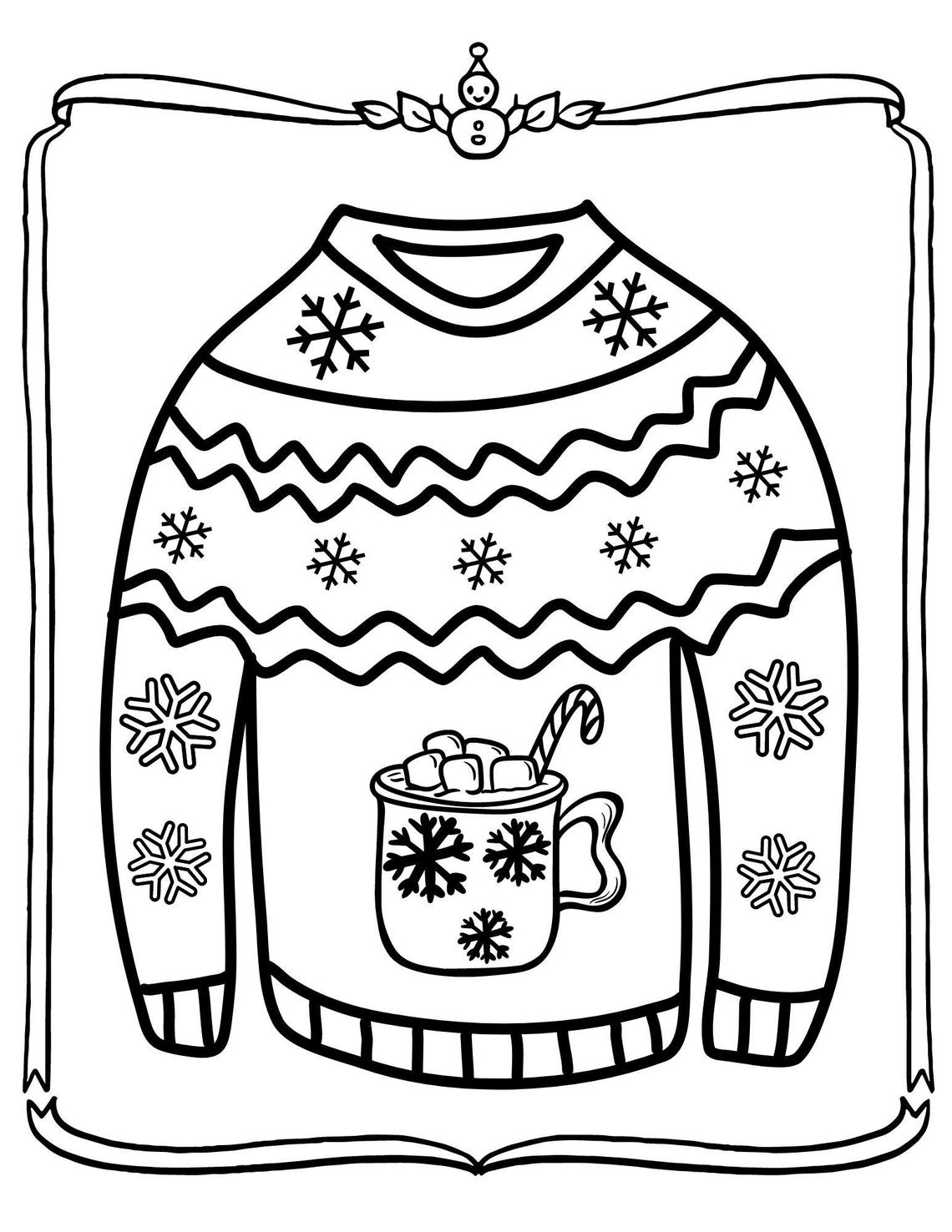 Ugly Sweater Coloring Pictures, Christmas Coloring Pages, Christmas ...