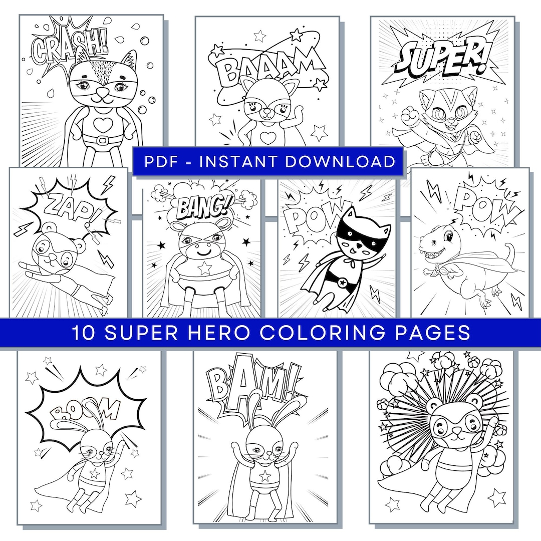 Superhero Coloring Pages, Superhero PDF, Superhero Printables, Super ...