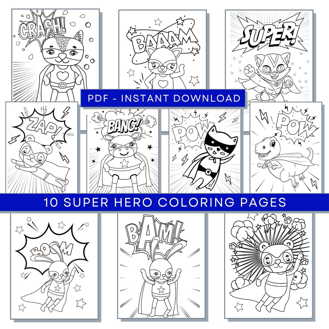 Superhero Coloring Pages, Superhero PDF, Superhero Printables, Super ...
