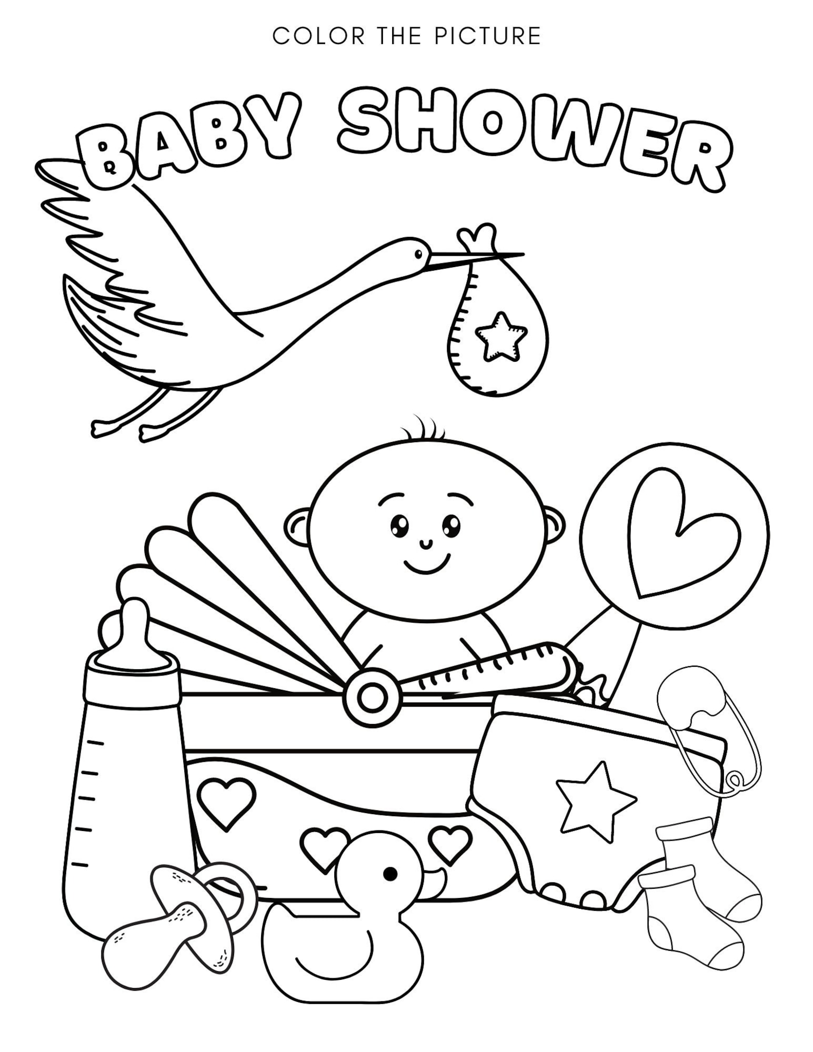 Baby Shower Activity Pages, Baby Shower Coloring, Baby Shower ...
