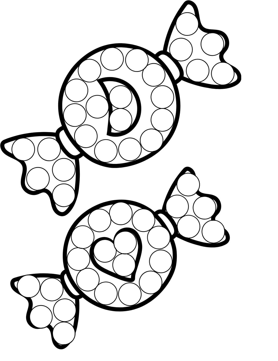 Dot Marker Candy Coloring Pages, Do a Dot Candy Coloring, Printable ...