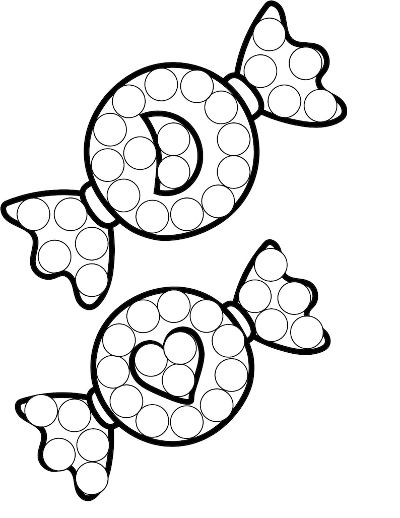 Dot Marker Candy Coloring Pages, Do a Dot Candy Coloring, Printable ...