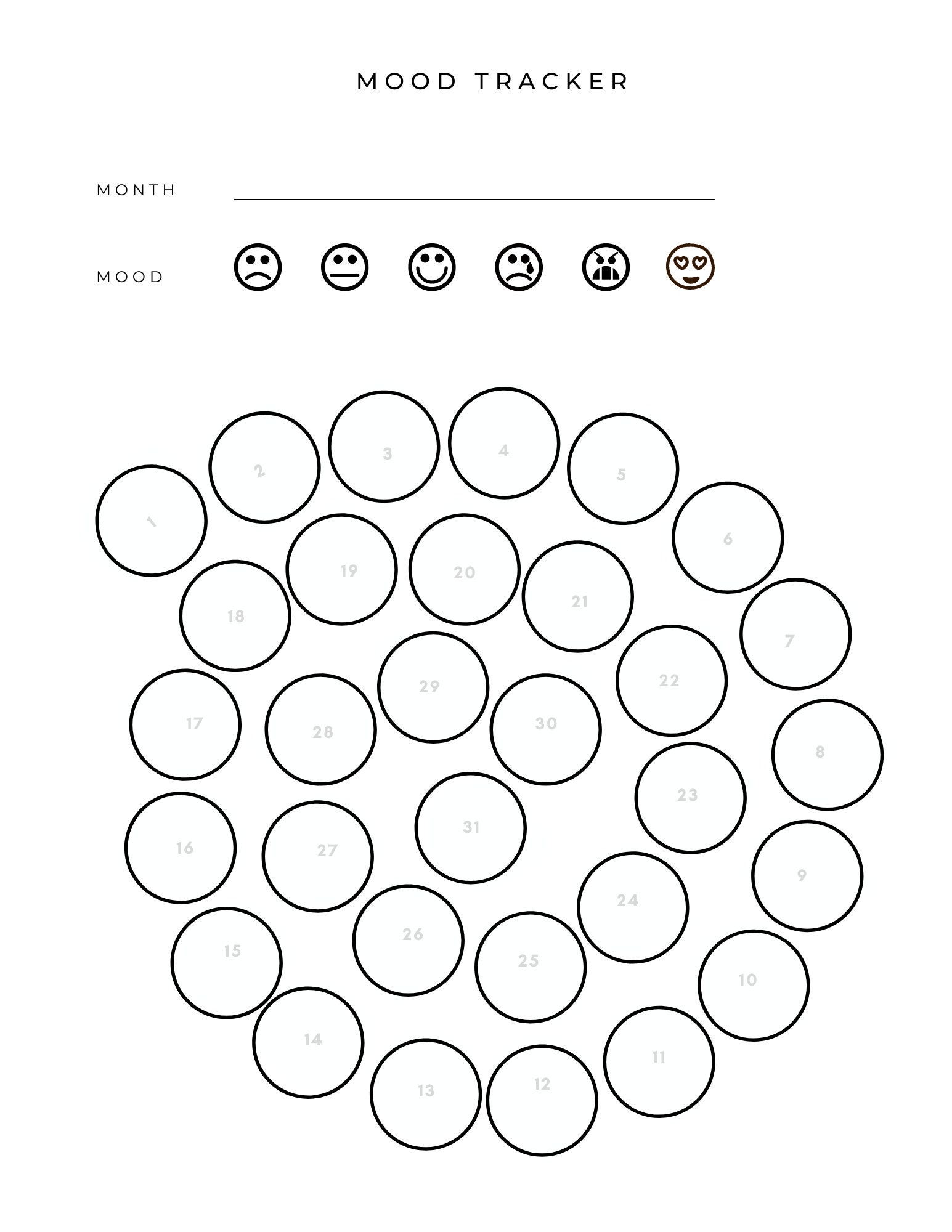 Mood Tracker Printable, Mood Chart, Mood Journal, Mood Log, Emotions ...