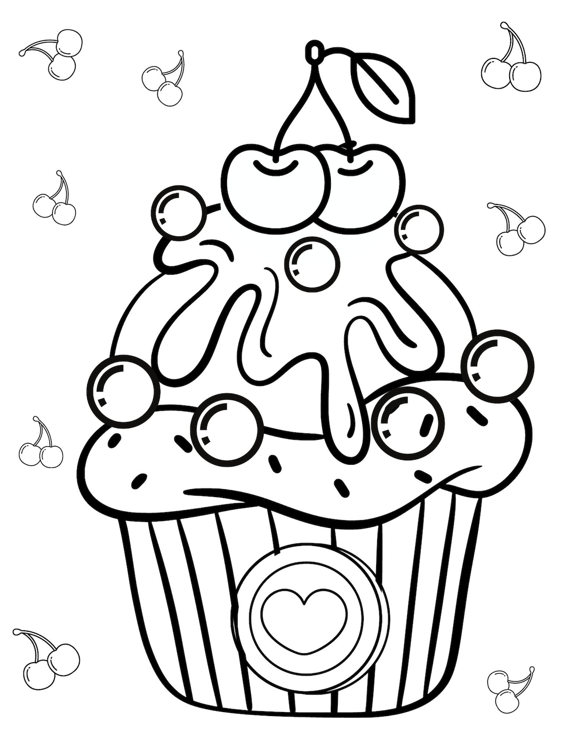 Cupcakes Coloring Pages, Sweets Printables, Cupcake Coloring, Sweets ...
