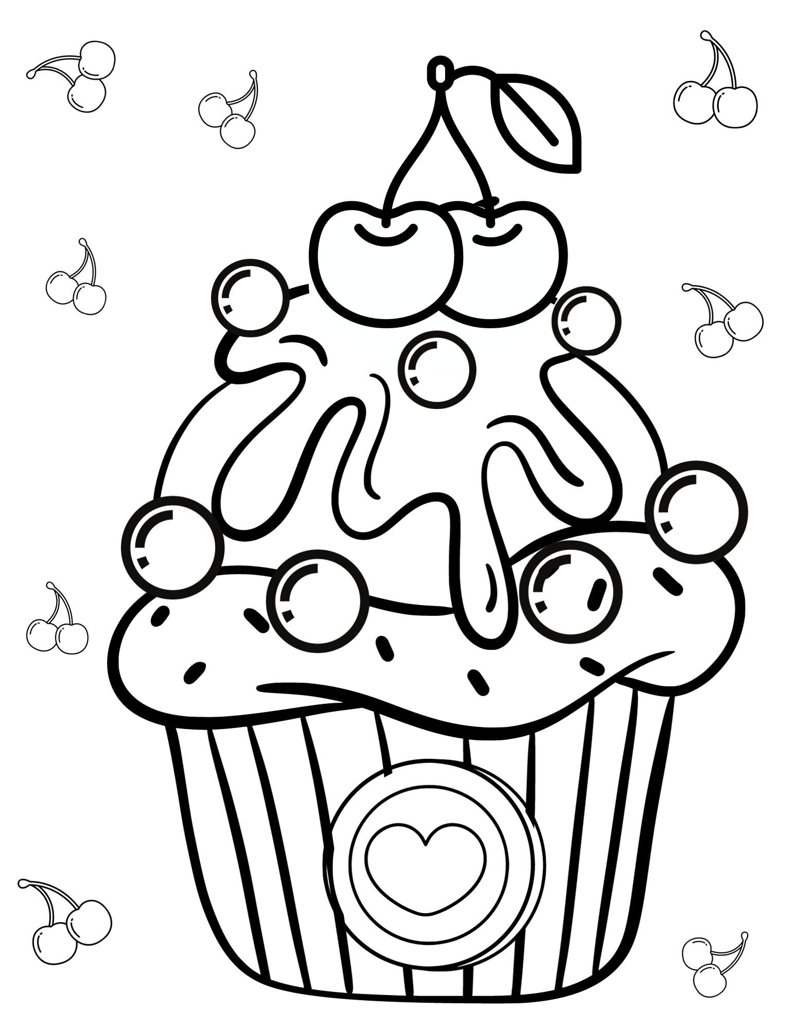 Cupcakes Coloring Pages, Sweets Printables, Cupcake Coloring, Sweets ...