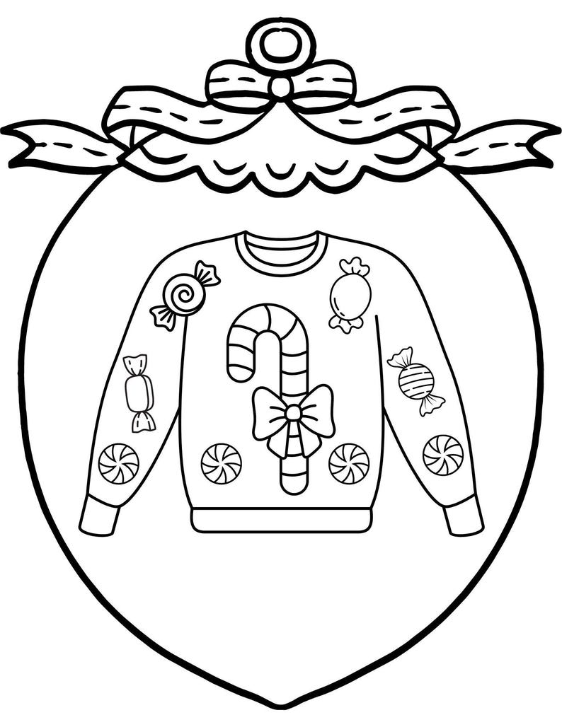 Ugly Sweater Coloring Pictures, Christmas Coloring Pages, Christmas ...
