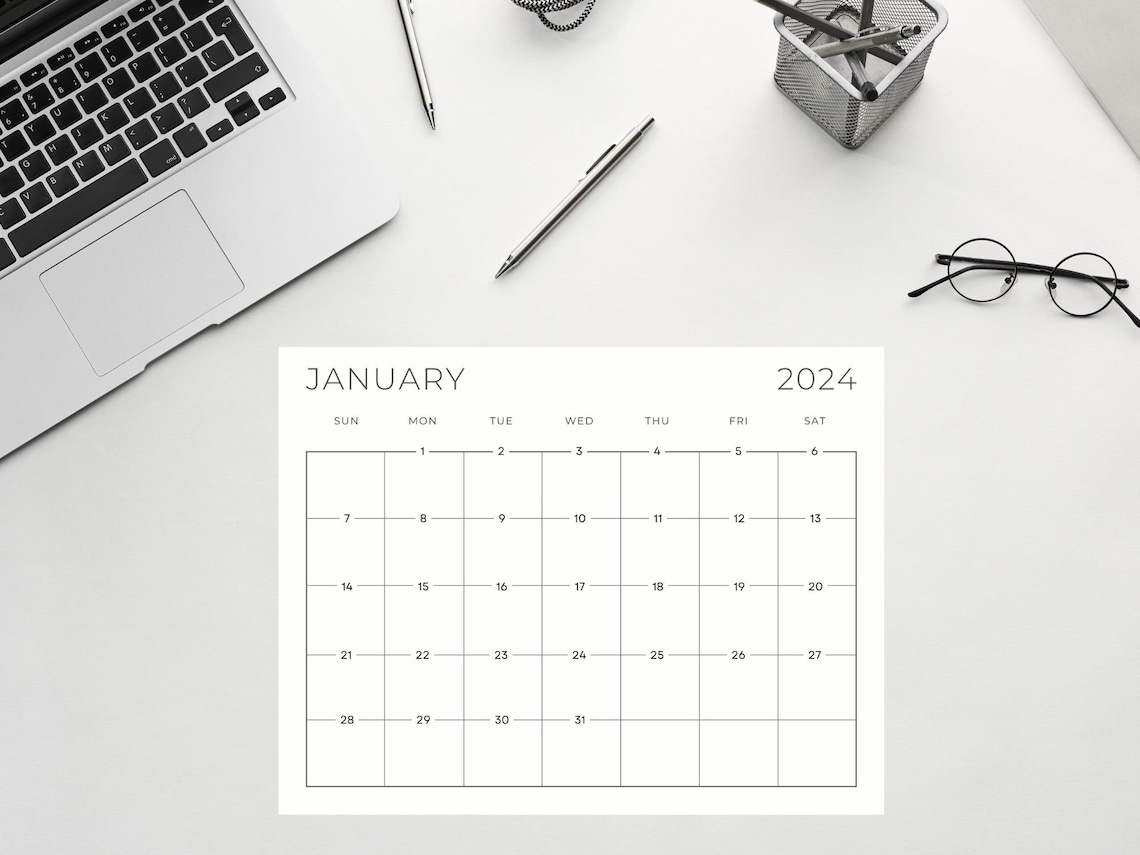 2024 Monthly Calendar, 2024 Monthly Planner, 2024 Modern Monthly ...