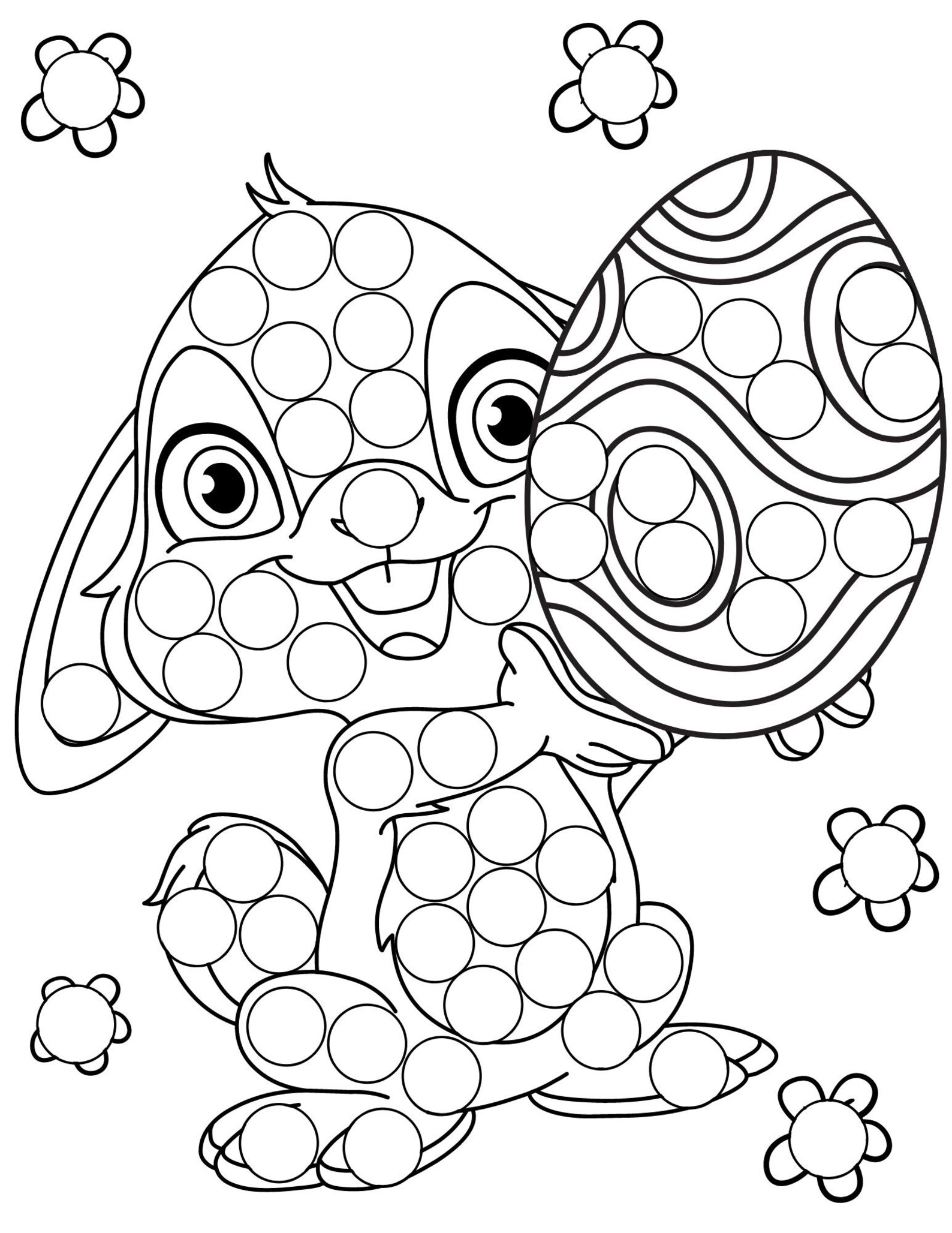 Easter Dot Marker Coloring Pages, Do a Dot Easter Painting, Easter PDF ...