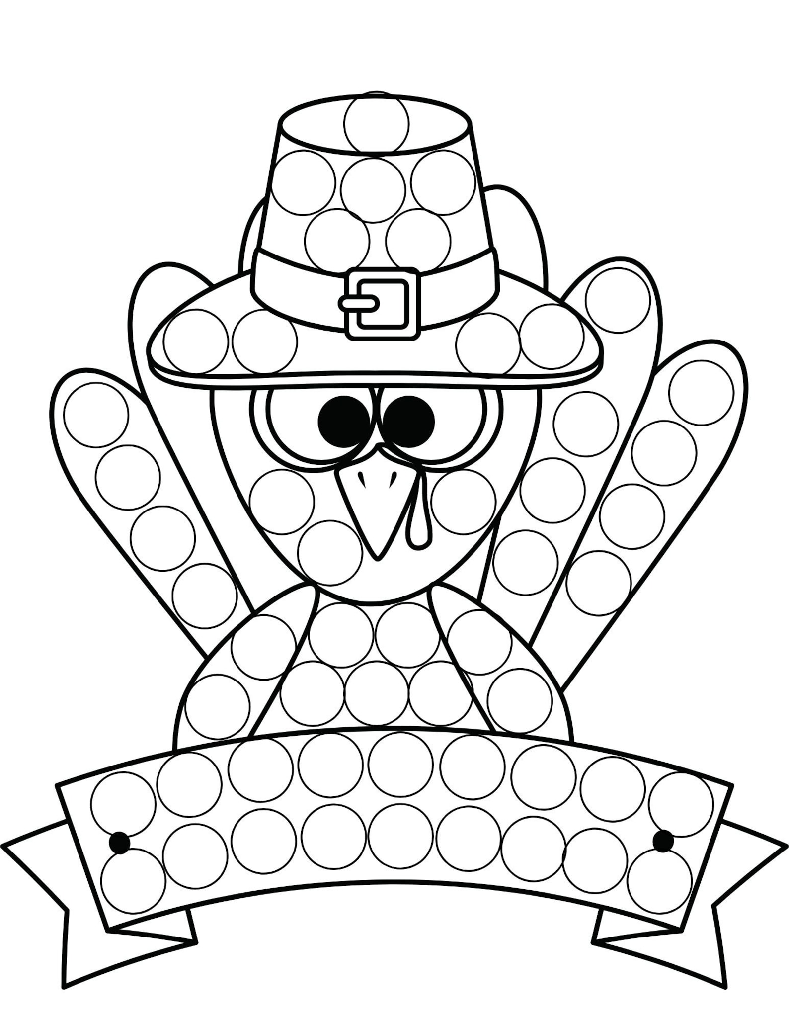 Thanksgiving Dot Marker Coloring Pages, Thanksgiving PDF Thanksgiving ...