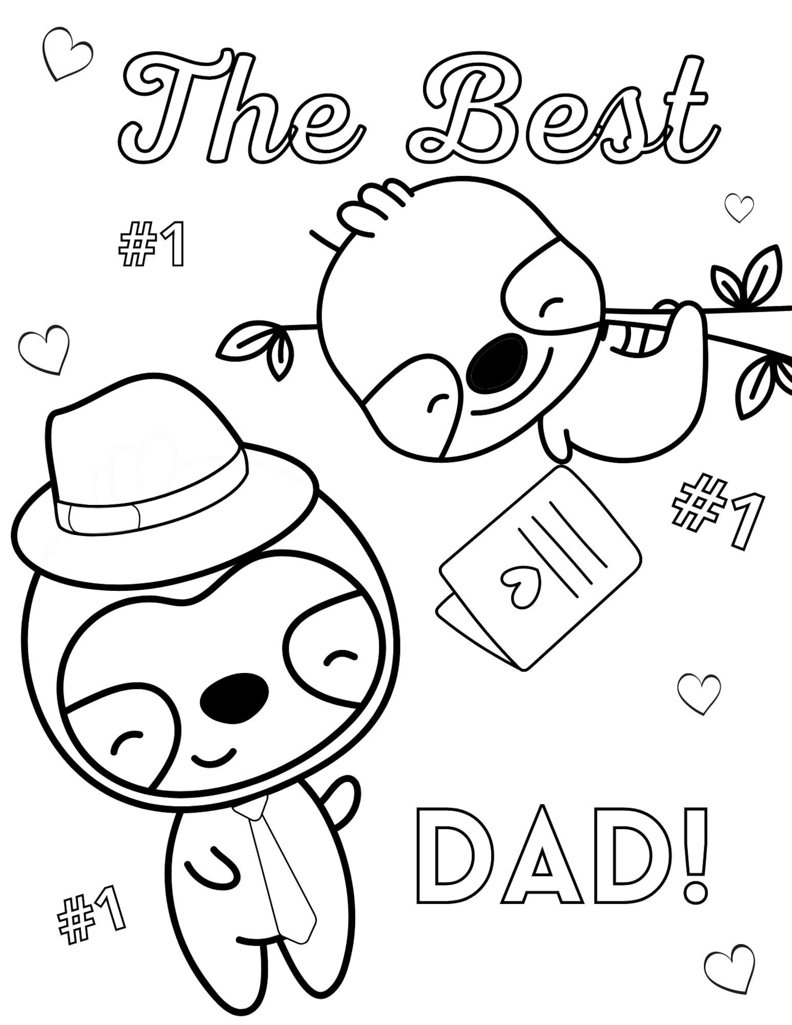 Father's Day Coloring Page, Father's Day Printables, Father's Day ...