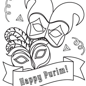 Purim Coloring Pages, Purim Printables, Jewish Coloring Pages, Jewish ...