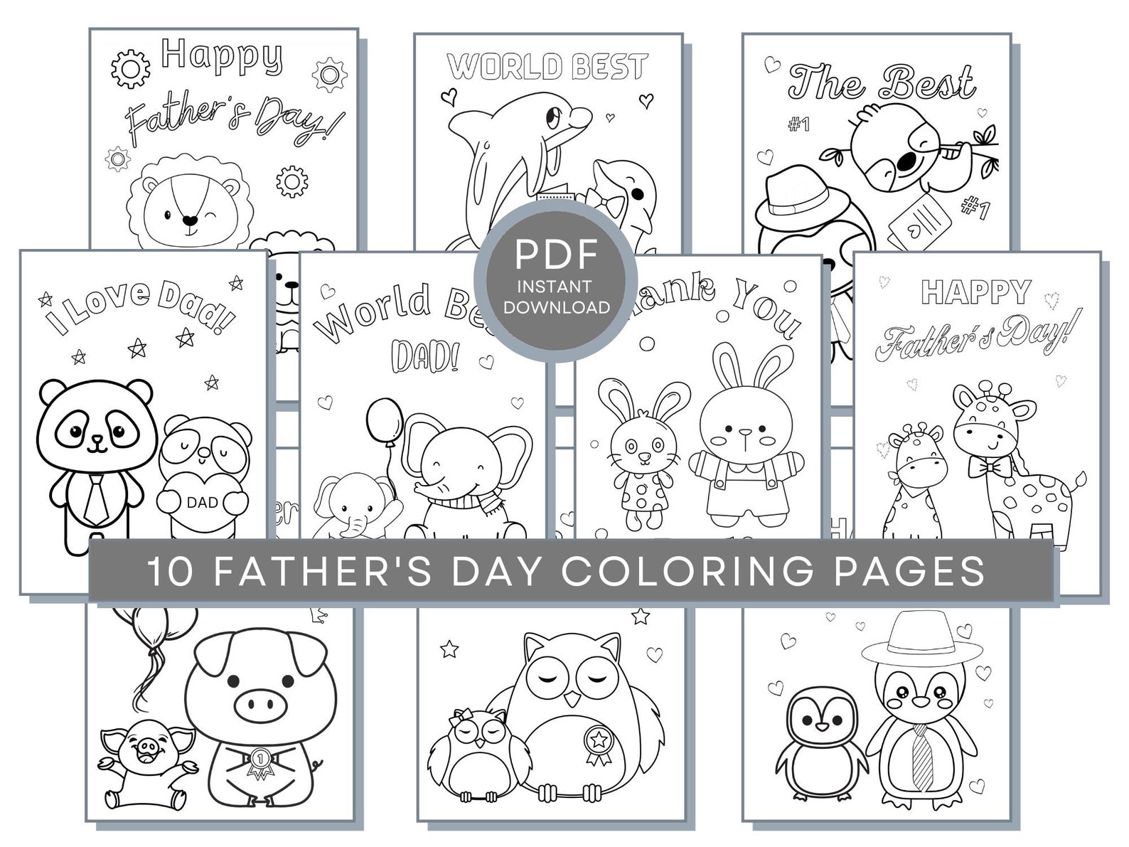 Father's Day Coloring Page, Father's Day Printables, Father's Day ...