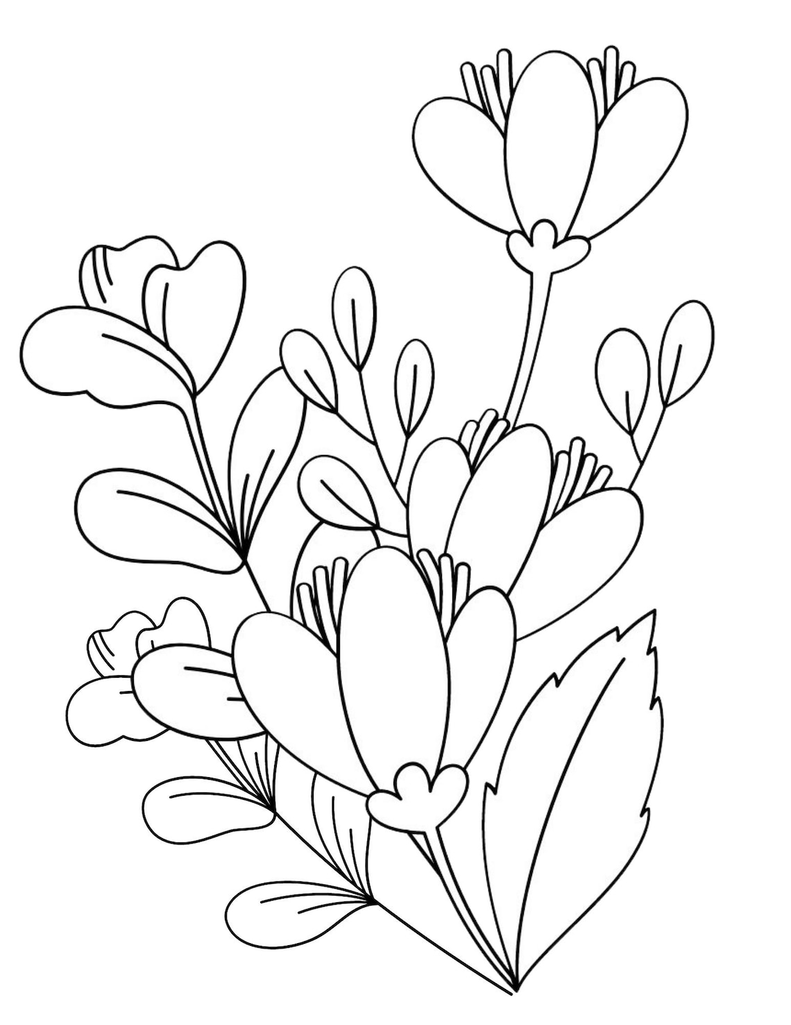 Flowers Coloring Pages, Flowers PDF Coloring Flowers Printables ...