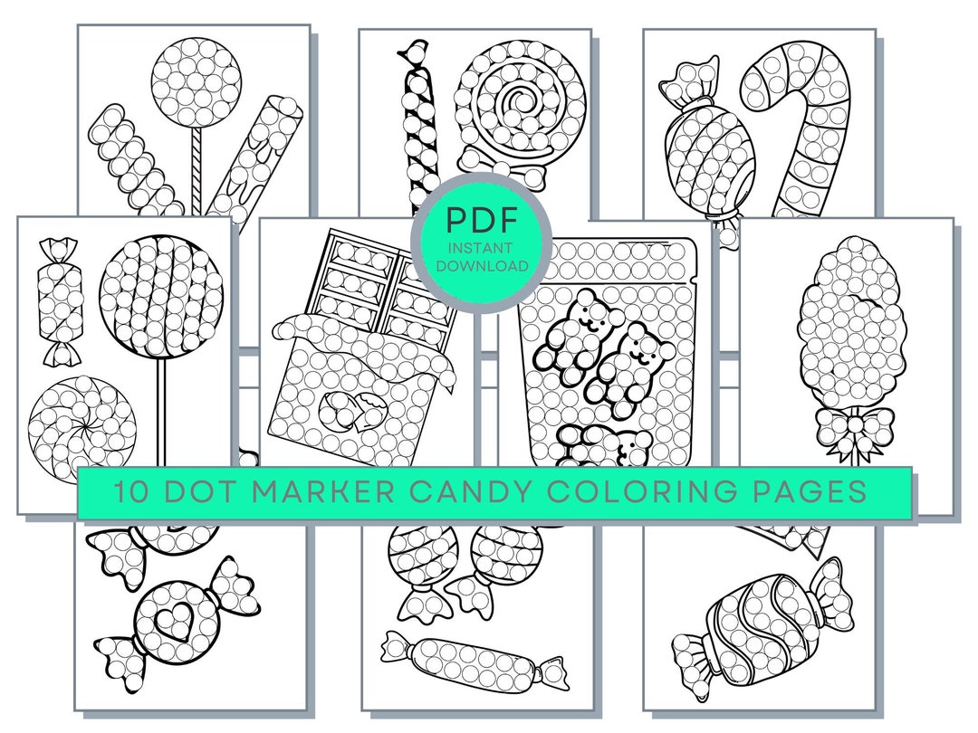 Dot Marker Candy Coloring Pages, Do a Dot Candy Coloring, Printable ...