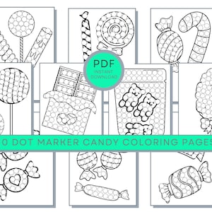 Dot Marker Candy Coloring Pages, Do a Dot Candy Coloring, Printable ...