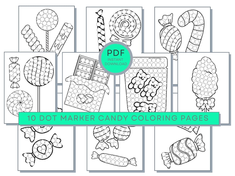 Dot Marker Candy Coloring Pages, Do a Dot Candy Coloring, Printable ...