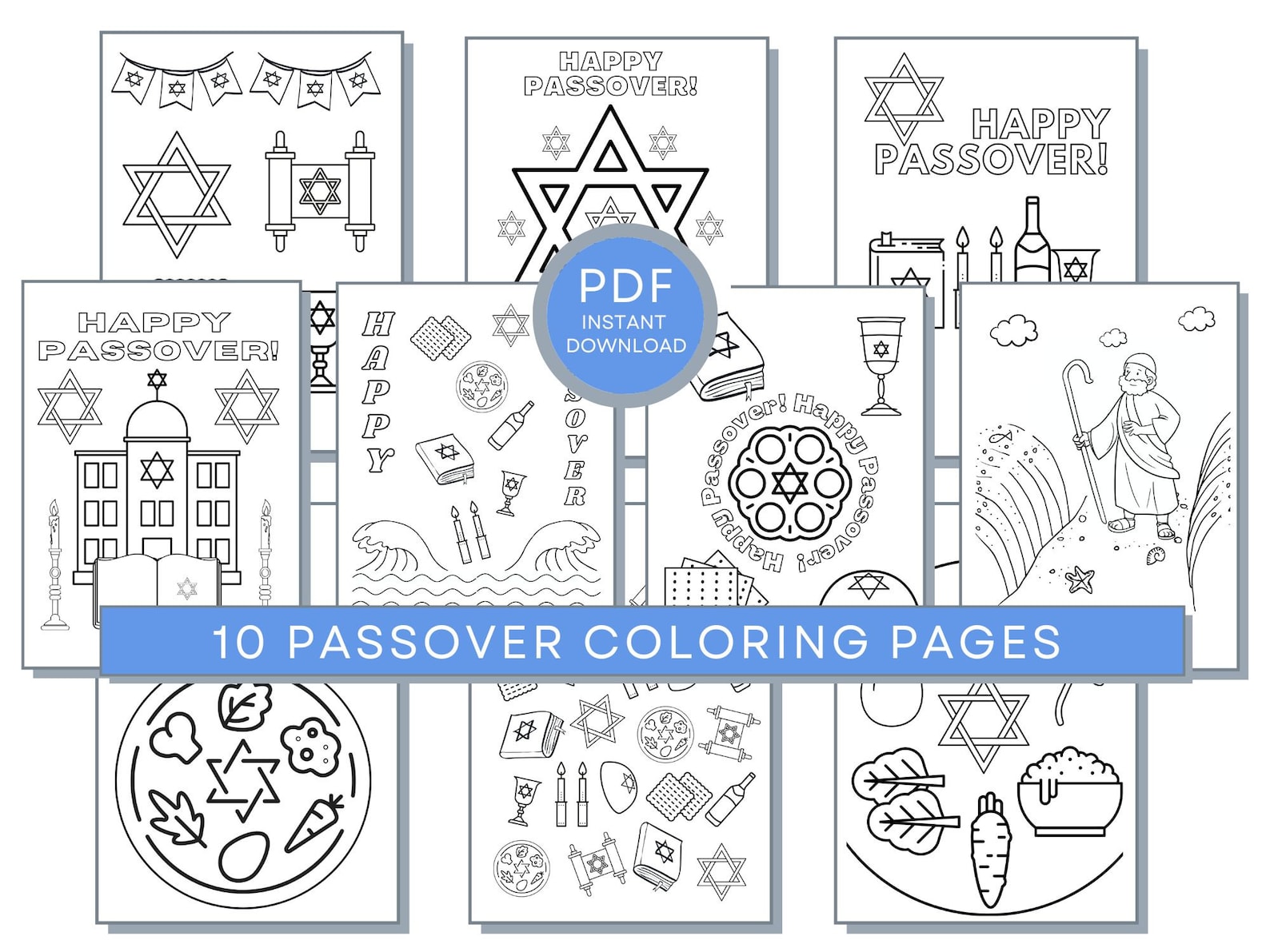 Passover Coloring Pages, Passover Printables, Jewish Coloring Pages ...