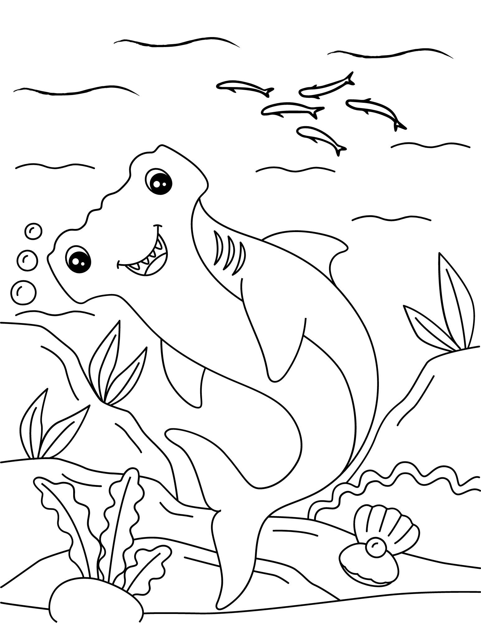 Shark Coloring Pages, Cute Shark Coloring Pages, Funny Shark Coloring ...