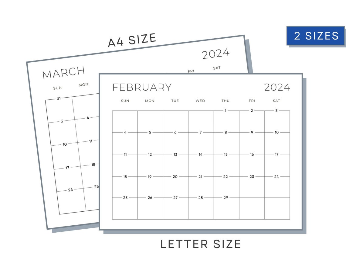 2024 Monthly Calendar, 2024 Monthly Planner, 2024 Modern Monthly ...