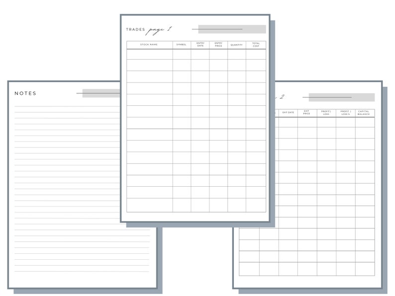 Stock Trading Log Book: Notebook for Trading and Investing to Record ...