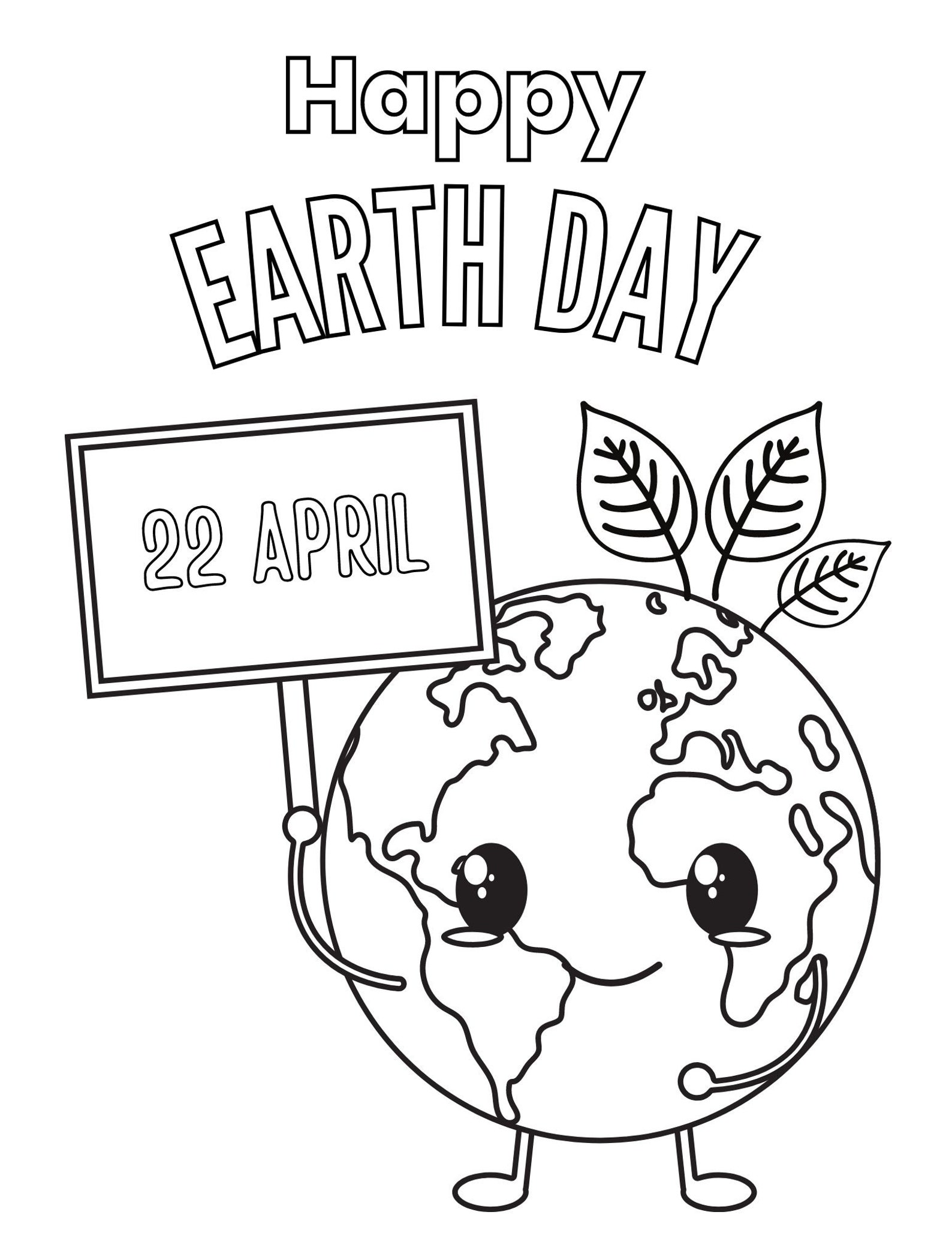 Earth Day Coloring Page, Earth Day Printables, Earth Day Sheets, Earth ...
