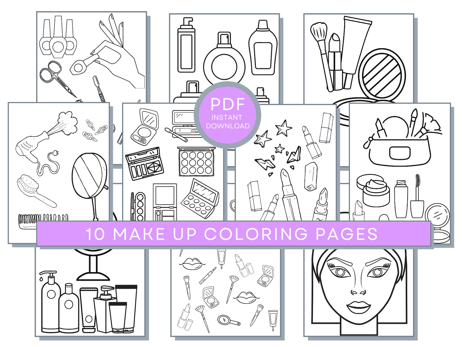 Make up Coloring Pages for Kids, Make up Printables, Make up Day Sheet ...