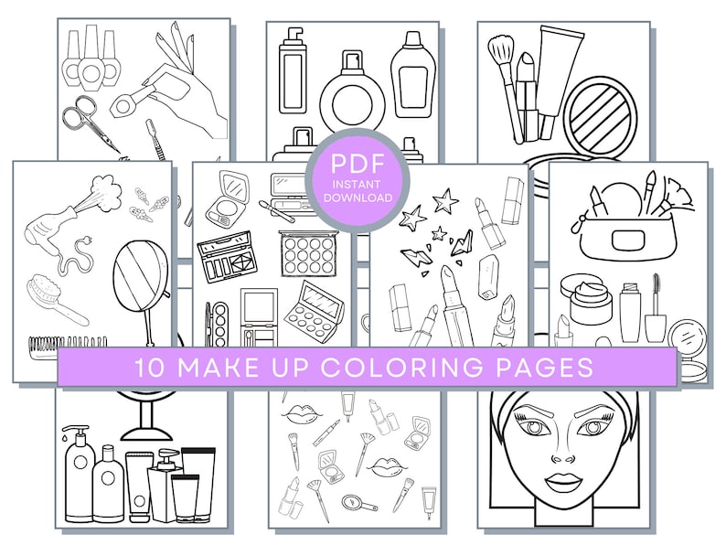 Make up Coloring Pages for Kids, Make up Printables, Make up Day Sheet ...
